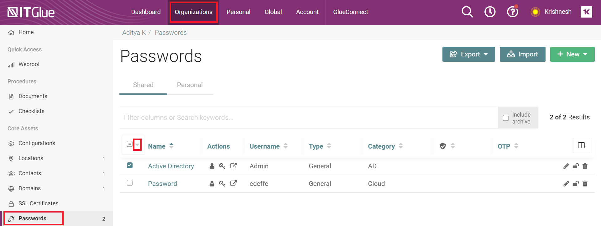 Adding and removing password folder security