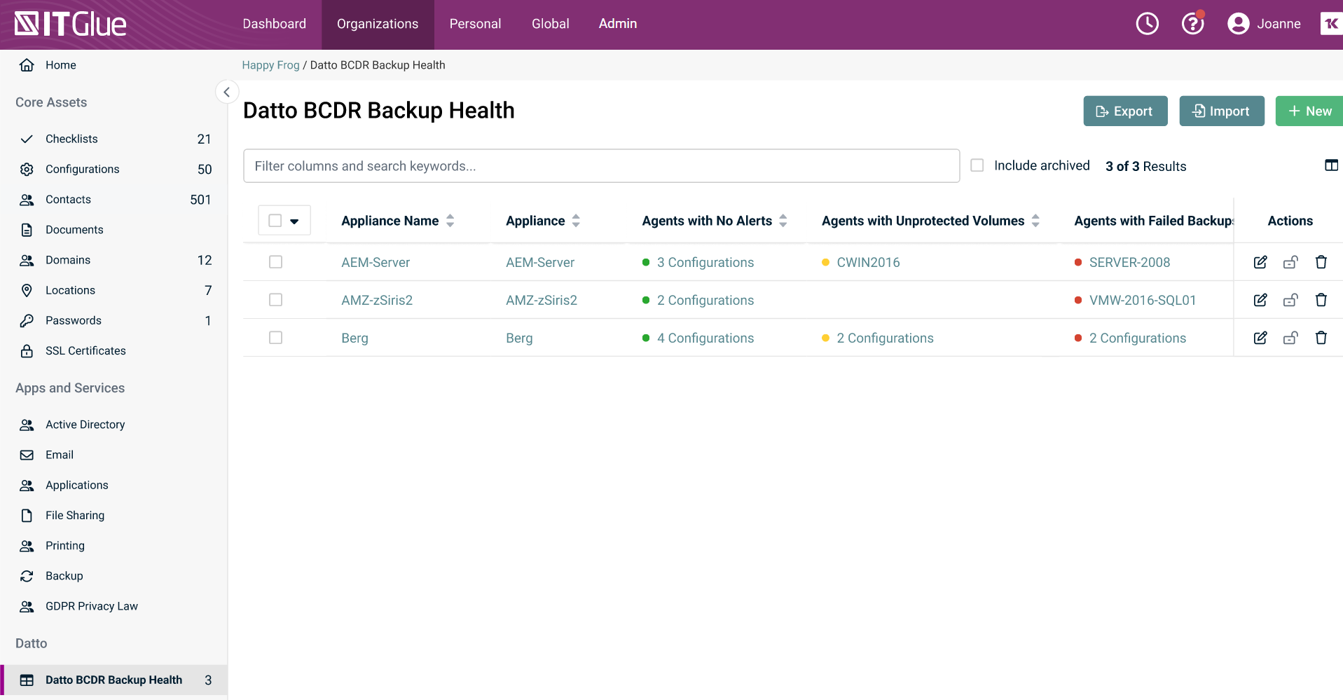 Integrating with Datto Backup