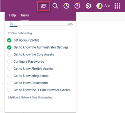 Complete your onboarding tour