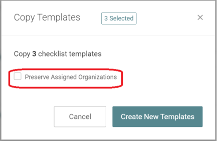 Copying Checklist Templates